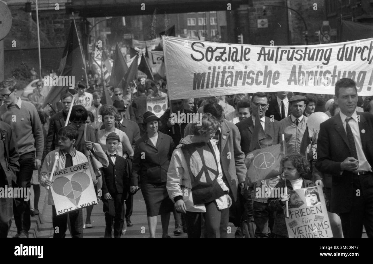 The Easter March 1968, Germany, demonstrated for peace with the main ...