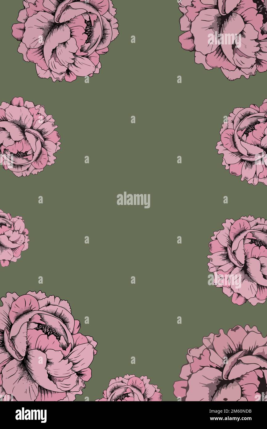 Vintage pink rose frame design vector Stock Vector Image & Art - Alamy