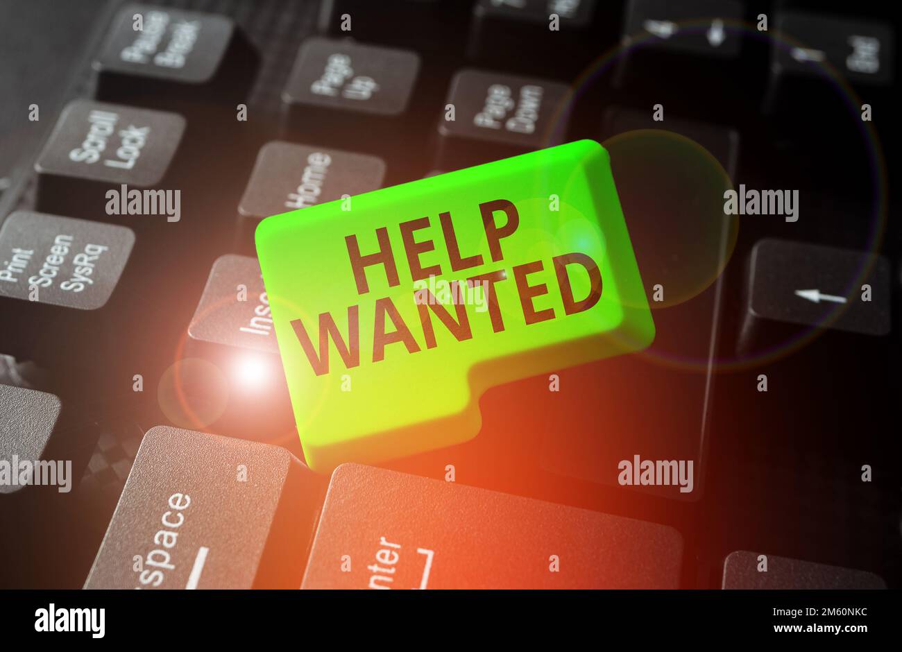 Hand writing sign Help Wanted. Business approach advertisement placed ...