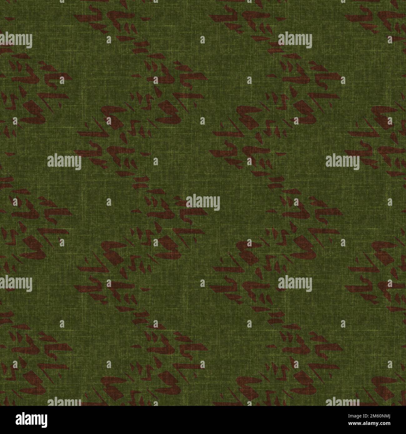 Green retro 1960s linen seamless pattern. Forest style vintage for ...