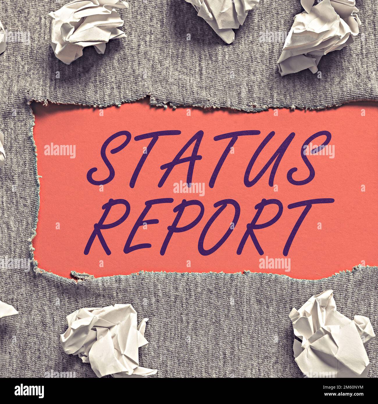 Sign displaying Status Report. Business showcase Update Summary of ...