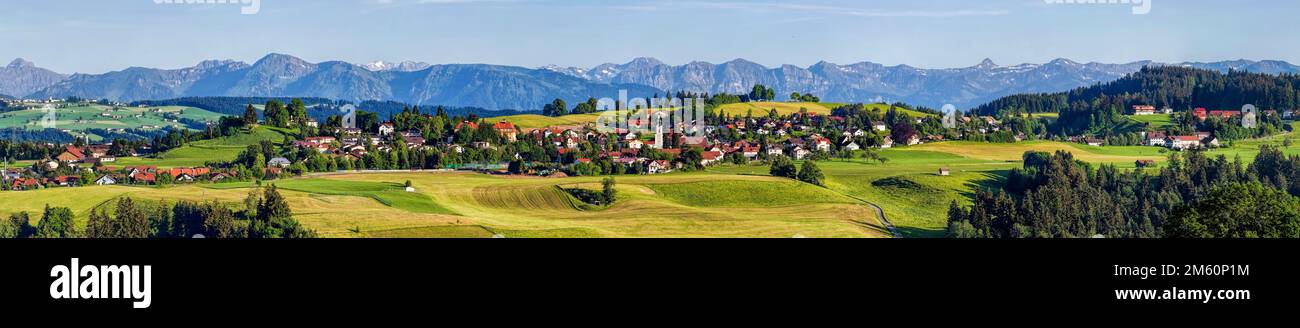 Alpine Panorama Scheidegg Allgaeu Germany Stock Photo - Alamy