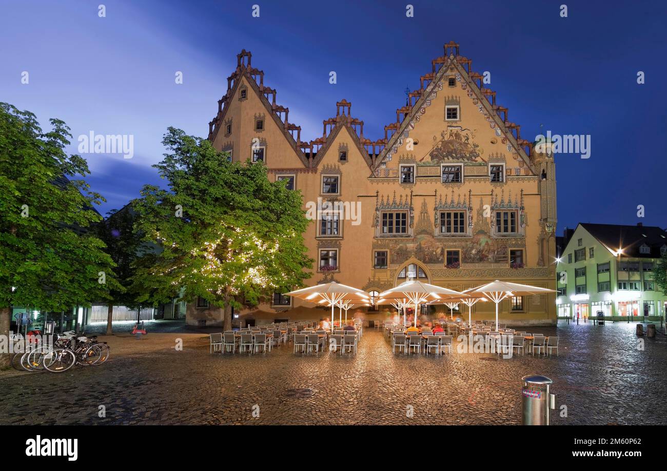 Historical Town Hall Ulm illuminates Germany Stock Photo - Alamy