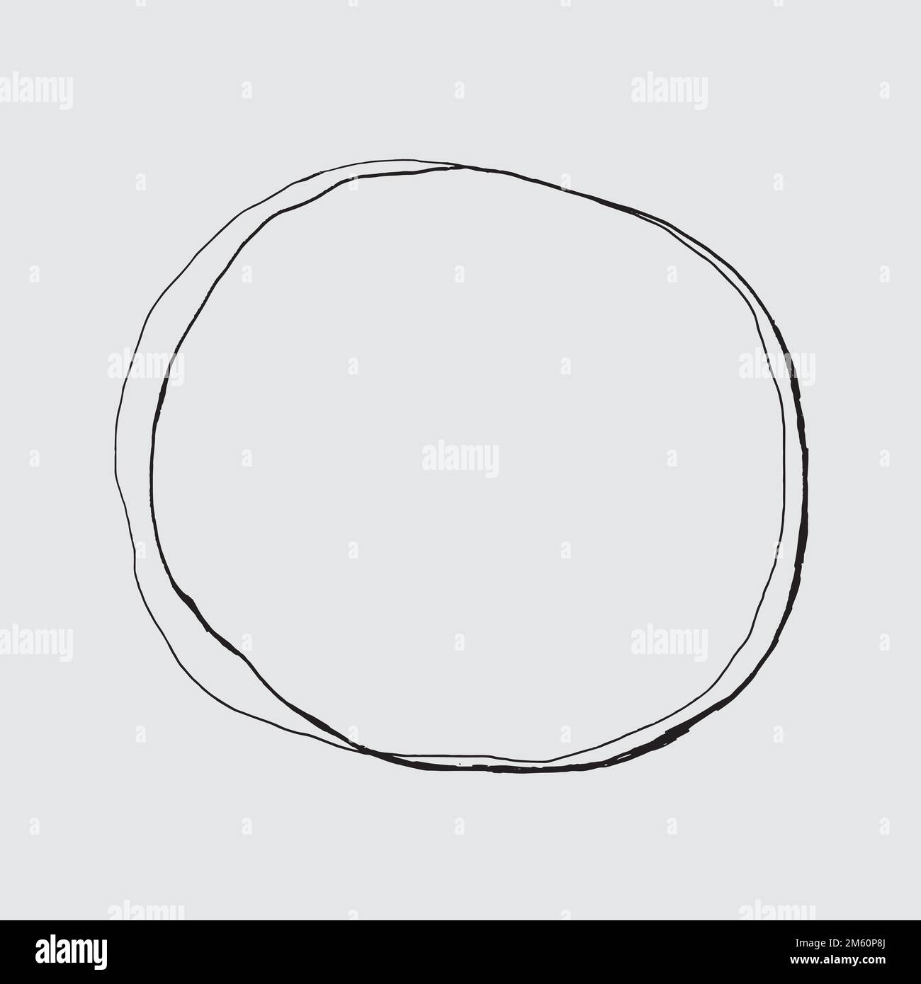 Scribble round line frame vector drawing Stock Vector Image & Art - Alamy