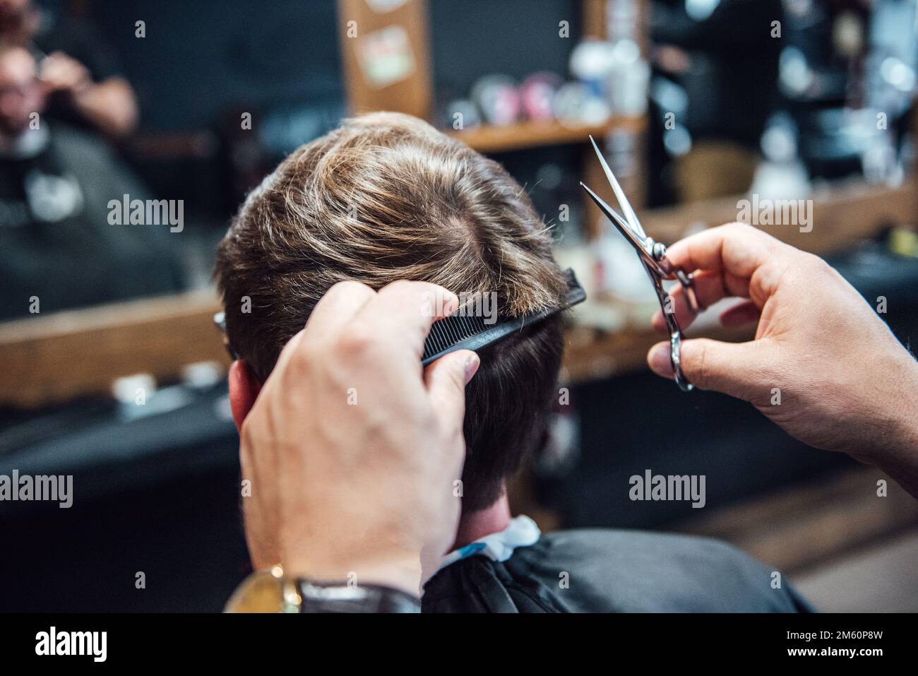 Barber in front barbershop in hi-res stock photography and images - Alamy