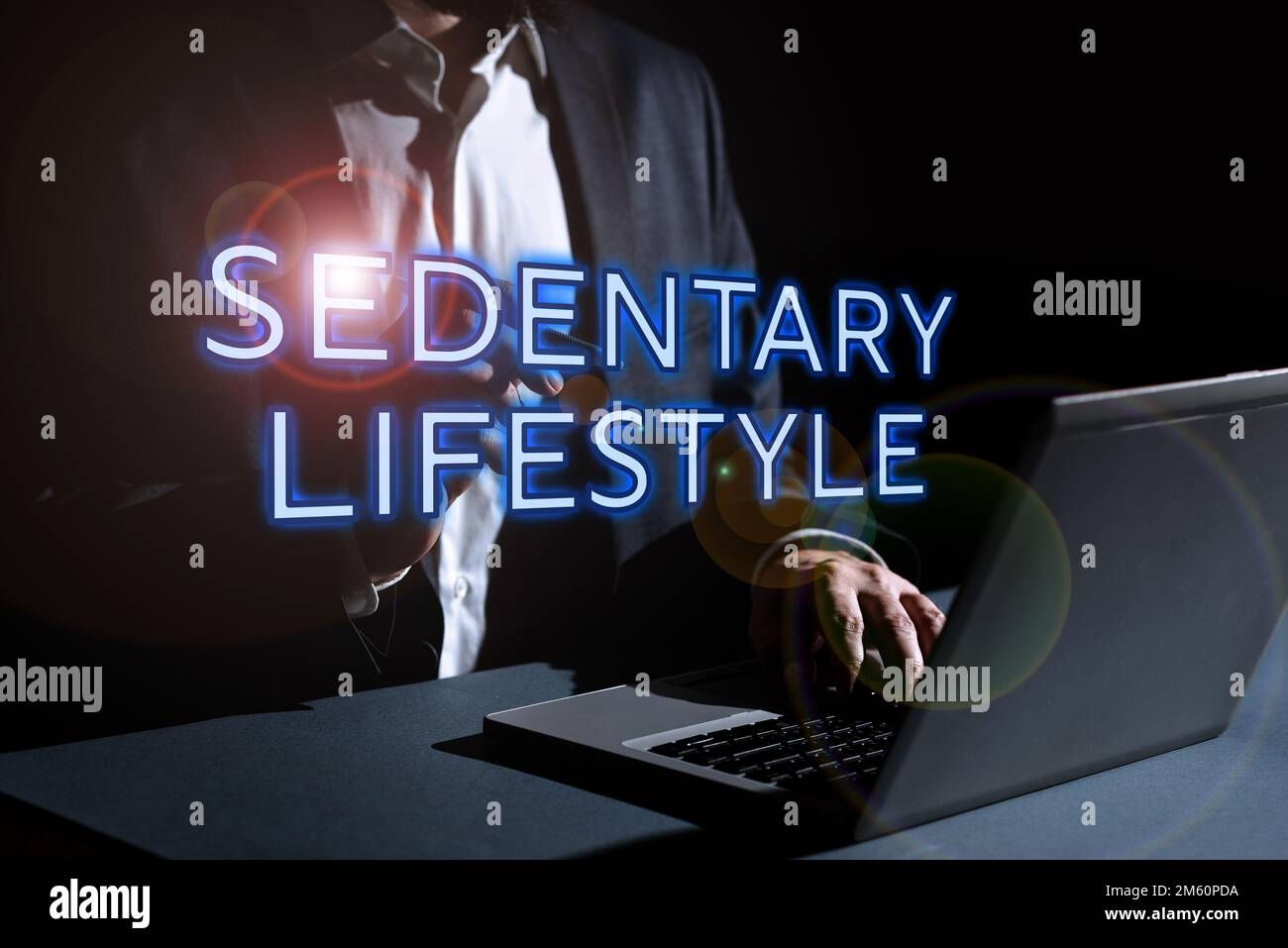 Sign displaying Sedentary Lifestyle. Business overview ways and means ...