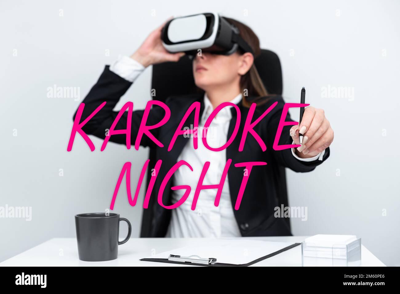 Text caption presenting Karaoke Night. Business concept Entertainment ...