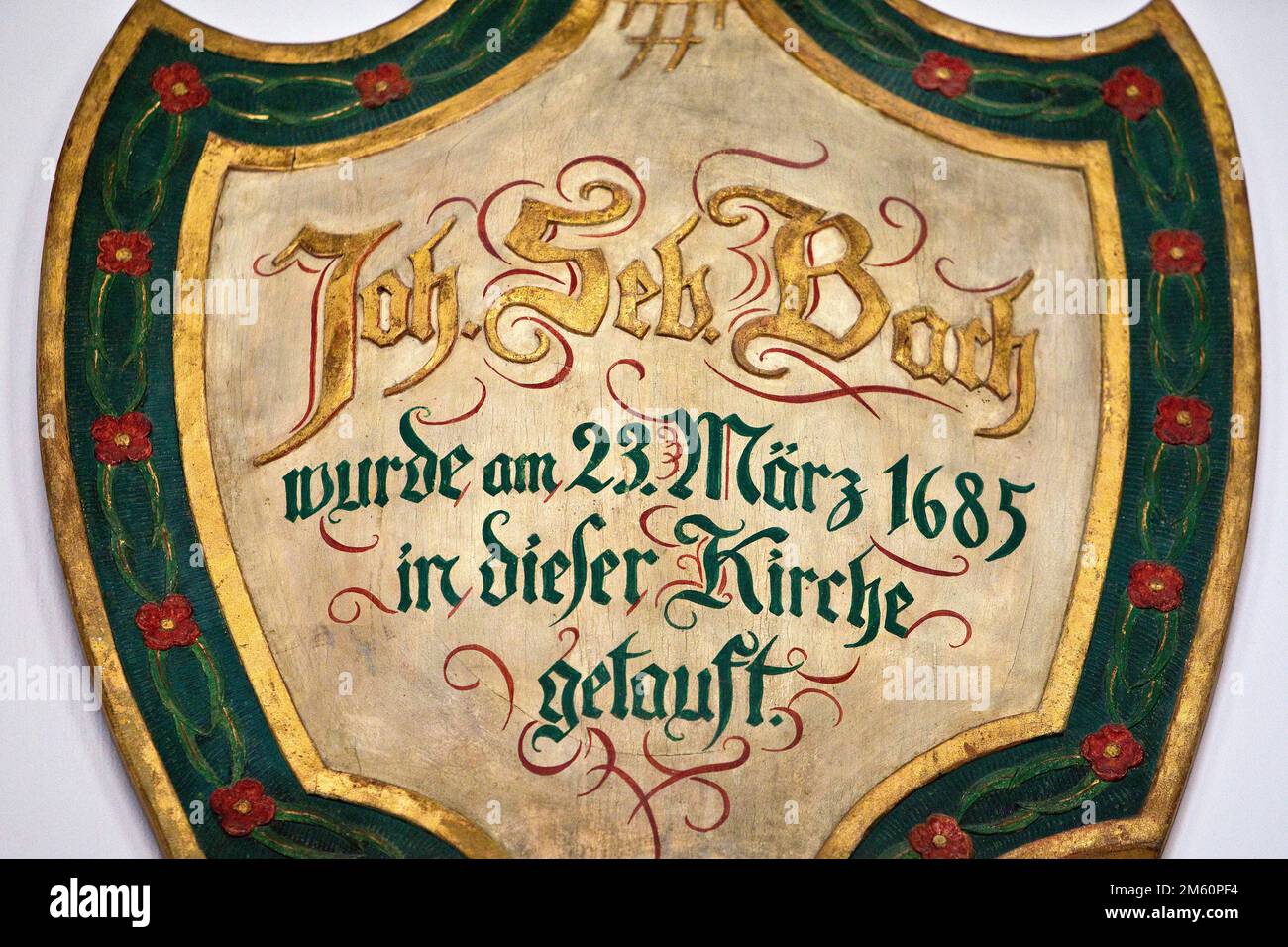 Shield, Johann Sebastian Bach was baptised in this church ...