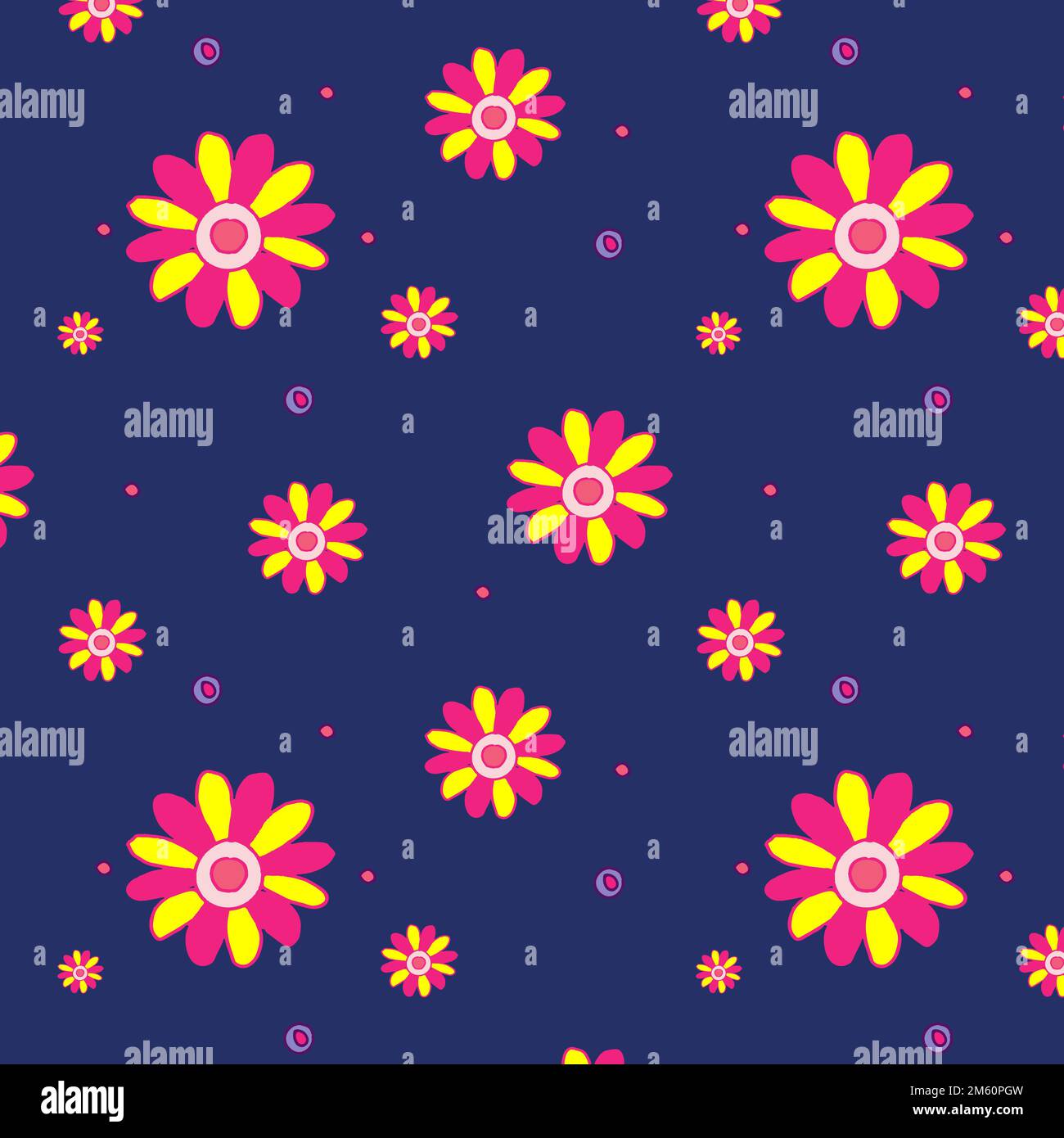 Yellow pink flower vector pattern Stock Vector Image & Art - Alamy