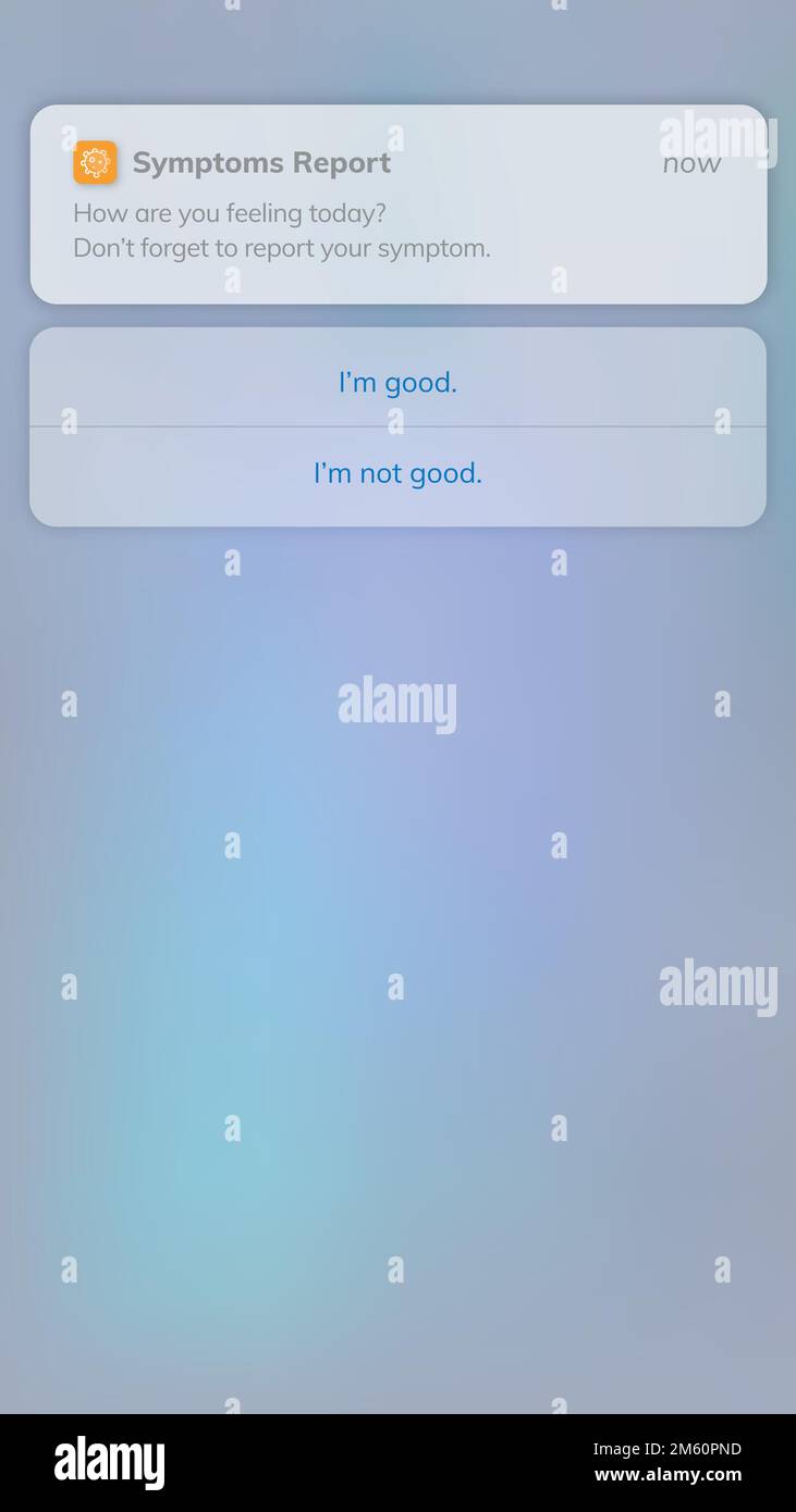COVID-19 exposure notifications app template vector mobile screen Stock ...