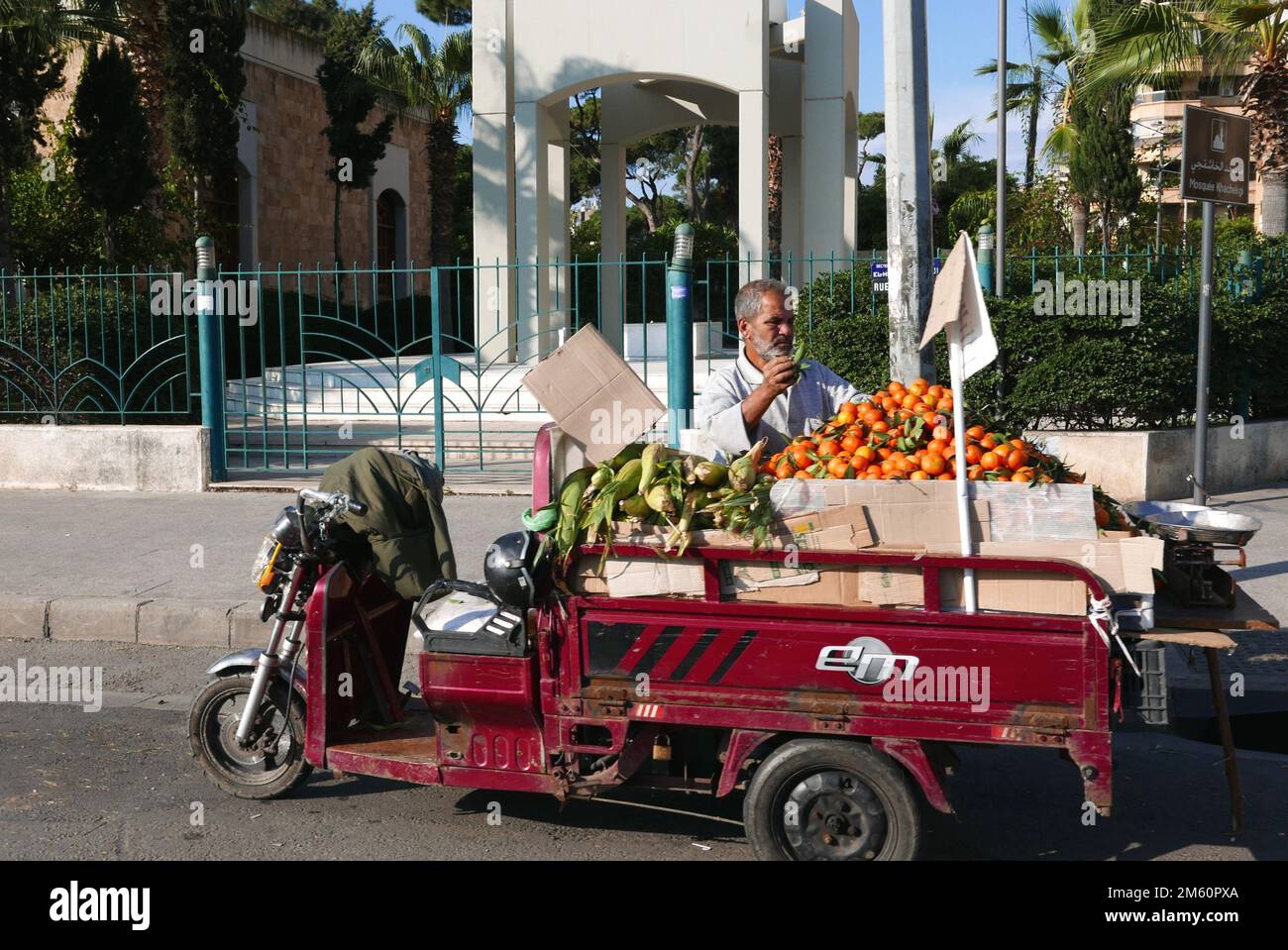A fruit stall in Beirut, Lebanon, December 31 2022. (Photo by Elisa ...