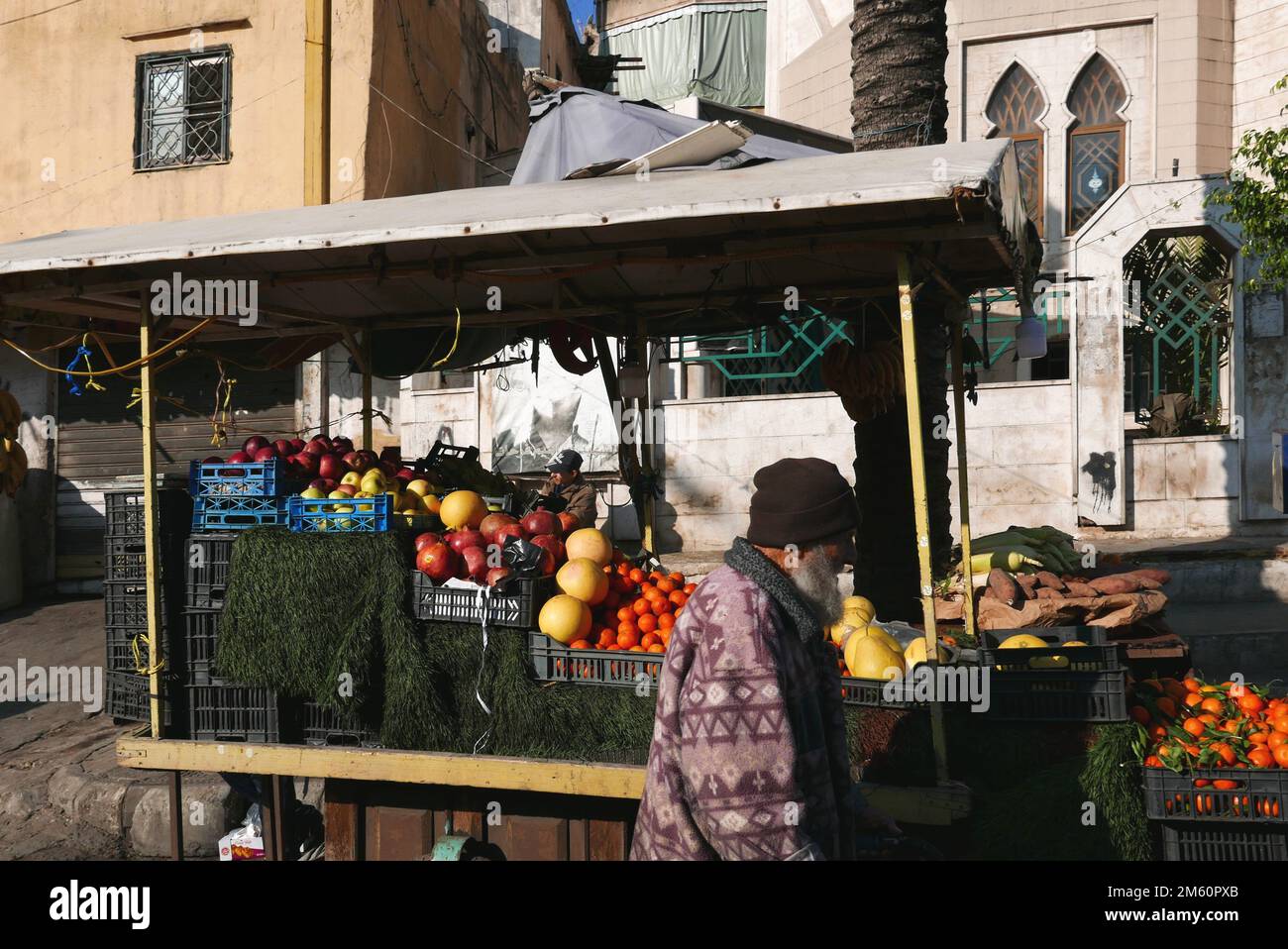 A fruit stall in Beirut, Lebanon, December 31 2022. (Photo by Elisa ...