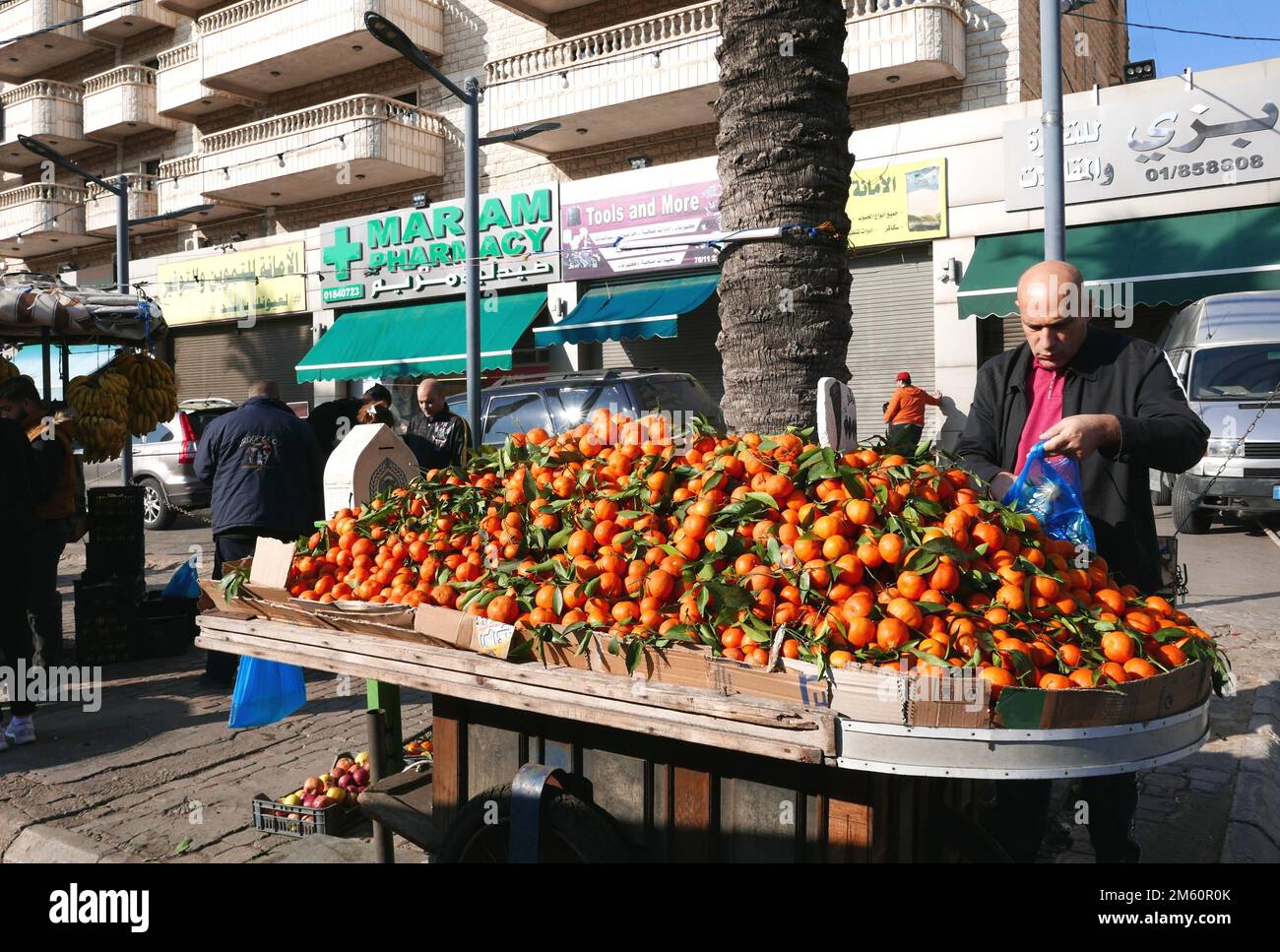 A fruit stall in Beirut, Lebanon, December 31 2022. (Photo by Elisa ...