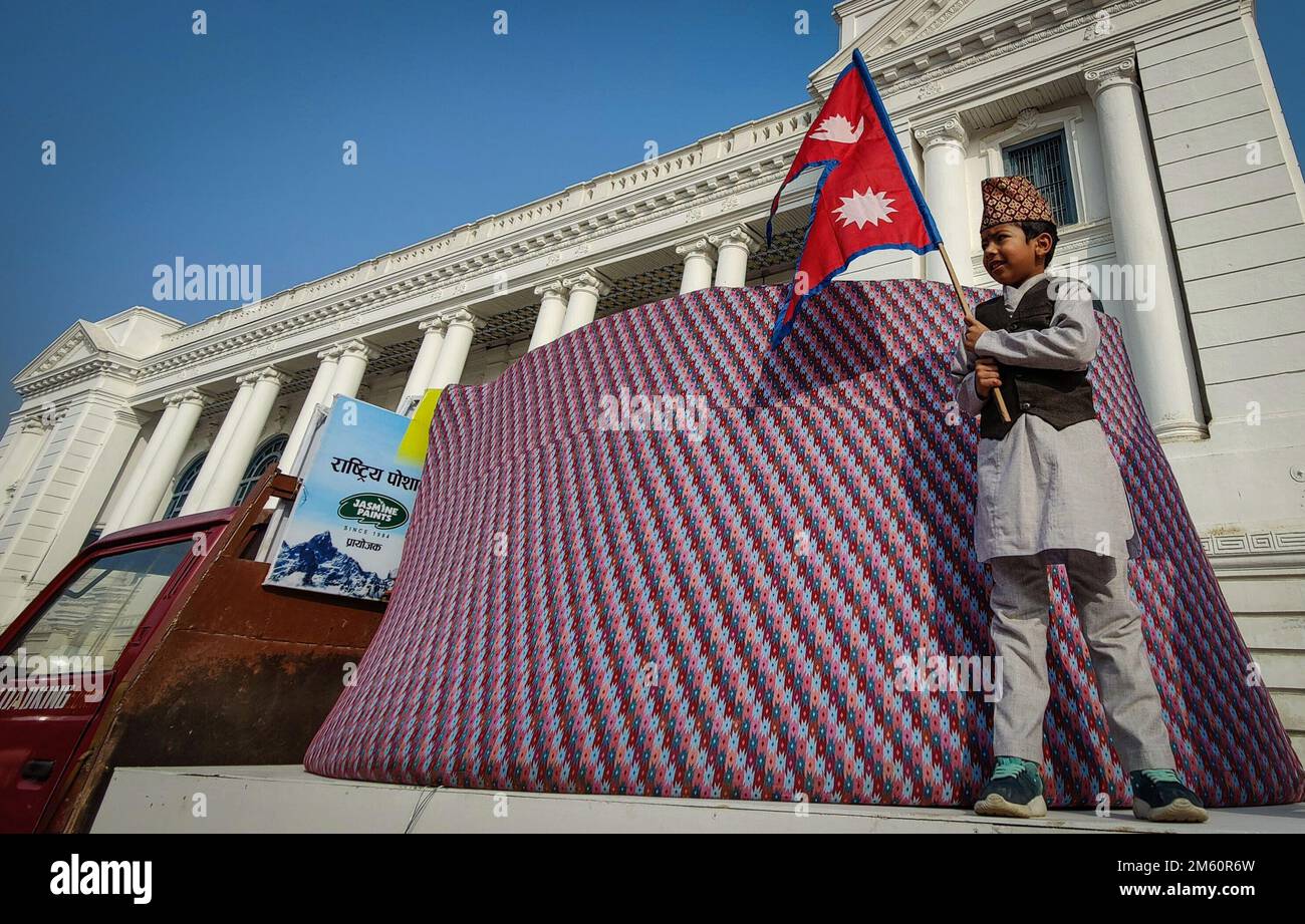 Kathmandu, Bagmati, Nepal. 1st Jan, 2023. A kid wearing Nepali ...