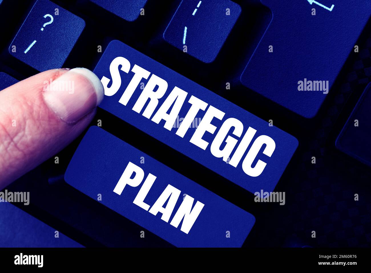 Text caption presenting Strategic Plan. Concept meaning A process of ...