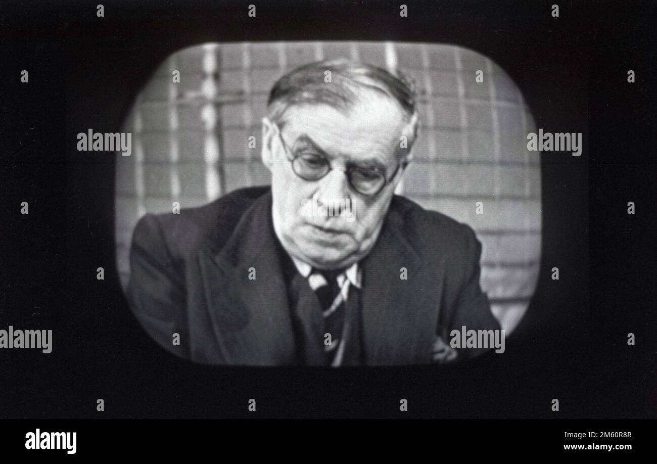 1957, historical, Dr Julian Huxley on BBC television, England, UK, most ...