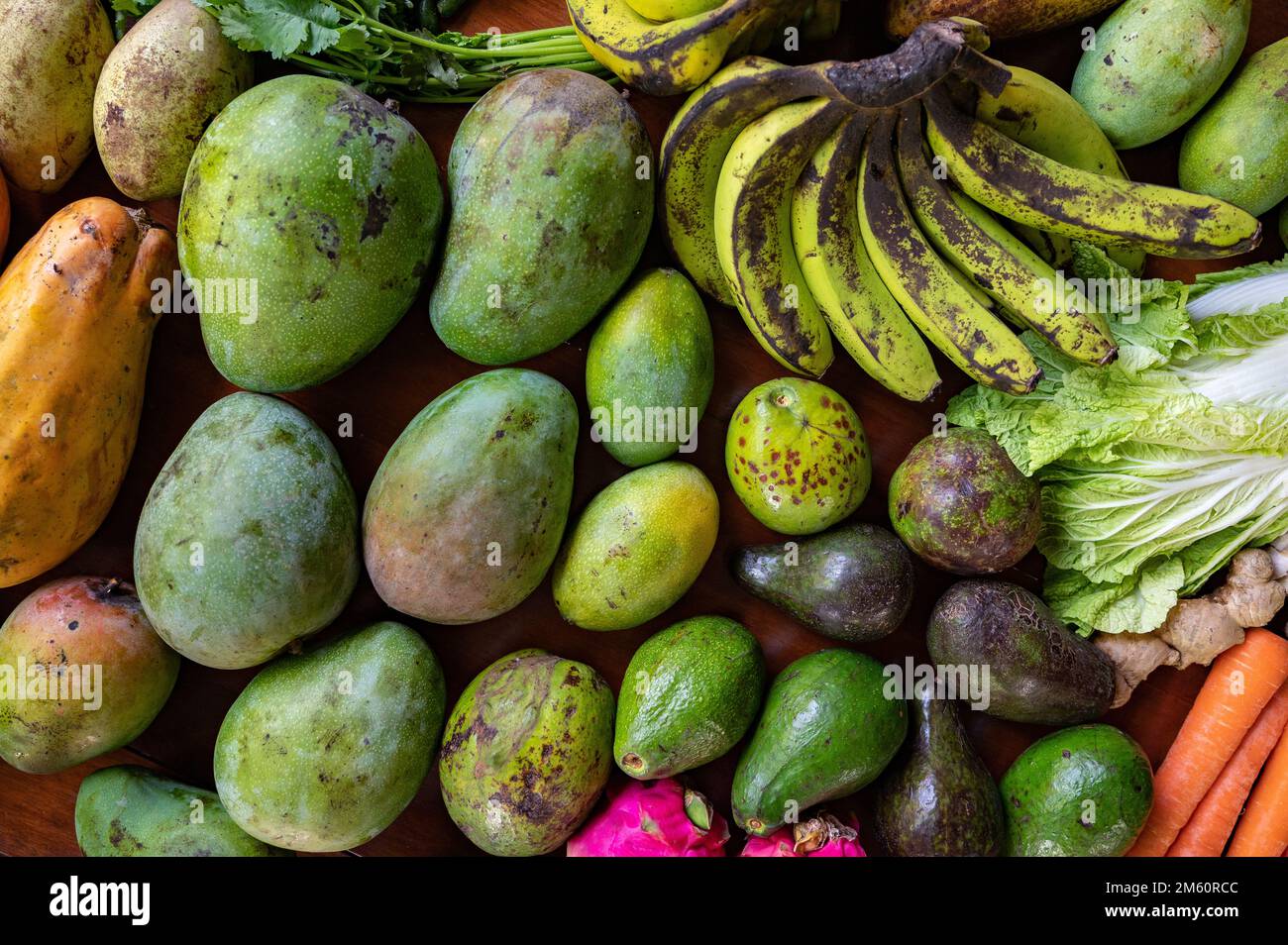 Set of Balinese fruits and vegetables . Flat lay Stock Photo - Alamy