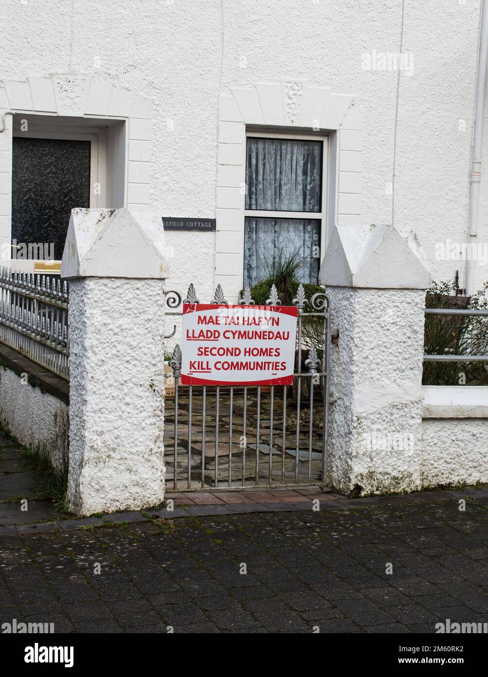 Local campaign sign against 2nd homes Stock Photo - Alamy