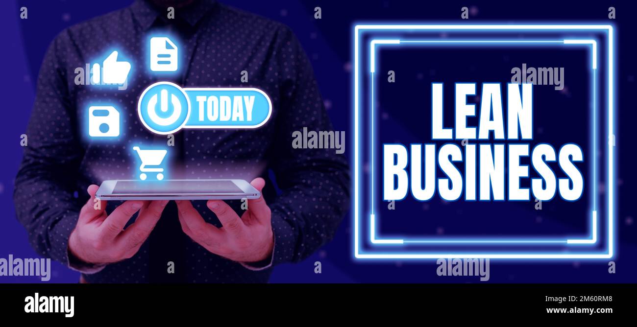 Text showing inspiration Lean Business. Word for improvement of waste ... Text showing inspiration Lean Business. Word for improvement of waste ...