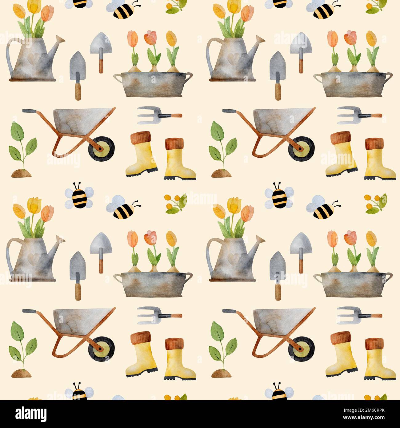 Spring garden paintings Stock Photo - Alamy