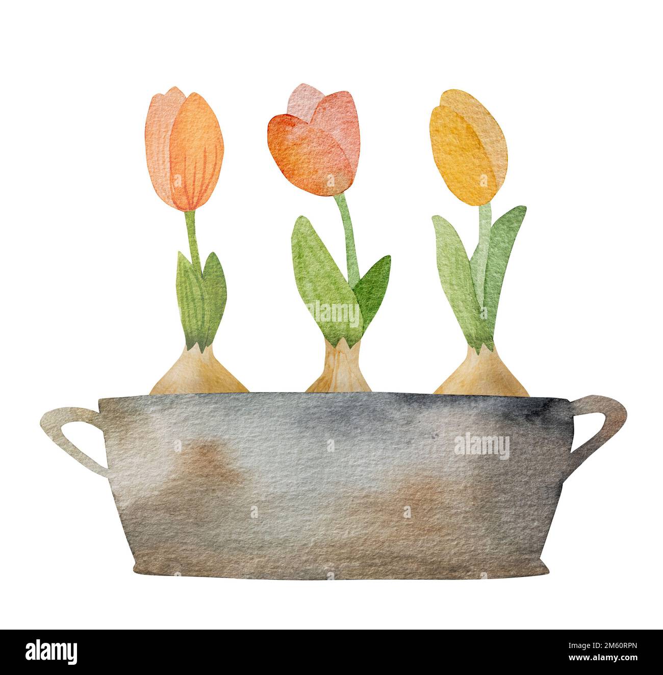 Spring garden paintings Stock Photo - Alamy