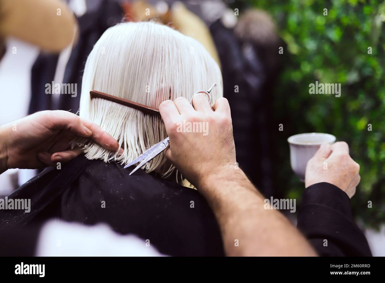 Hairdresser's hands with scissors hi-res stock photography and images ...