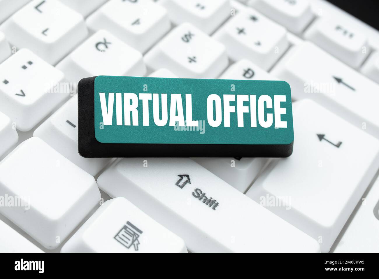 Conceptual display Virtual Office. Business approach Mobile work ...
