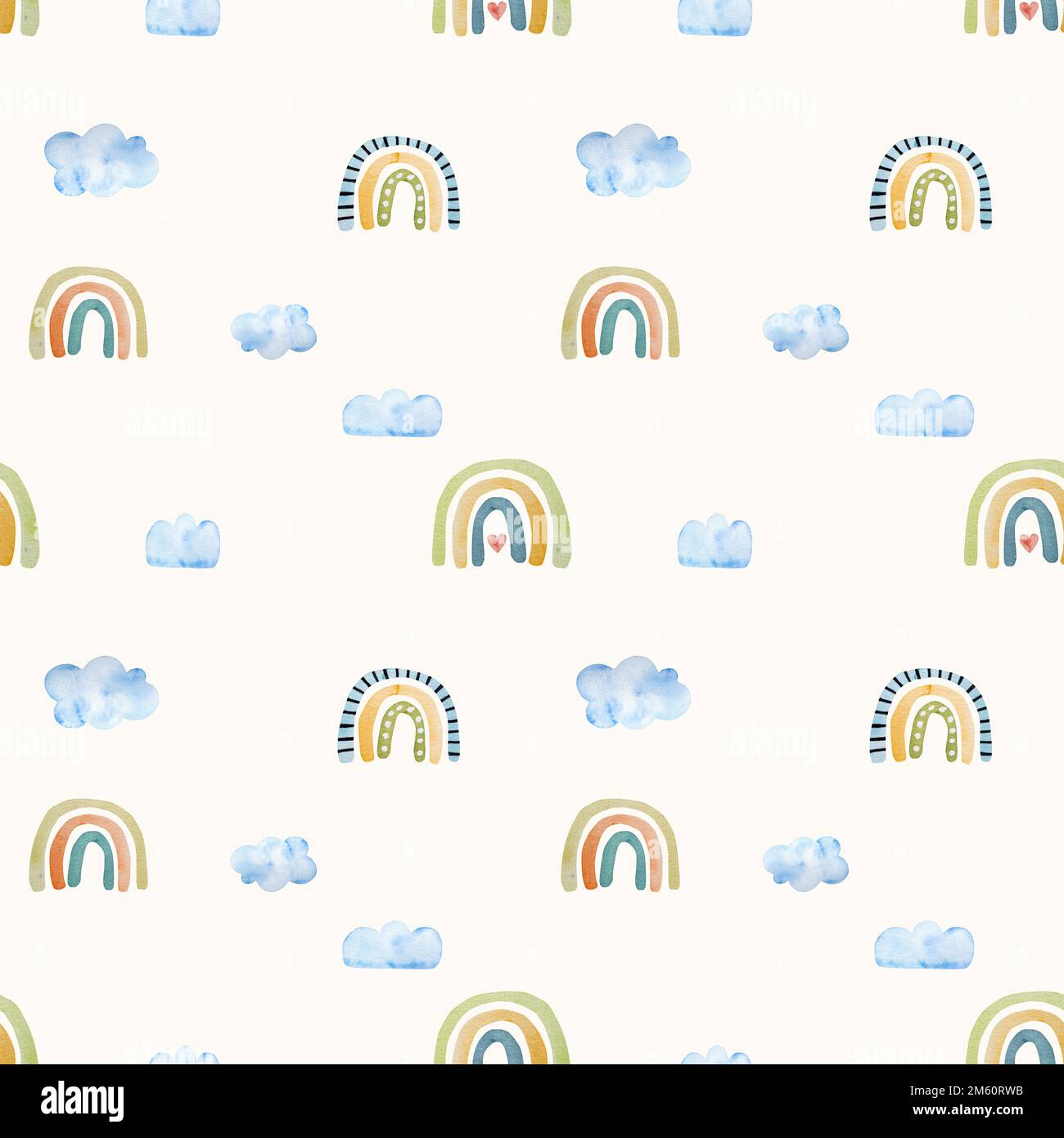 Watercolor rainbow pattern Stock Photo - Alamy