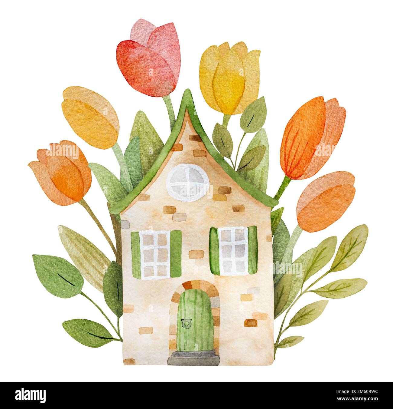 Spring house painting Stock Photo - Alamy