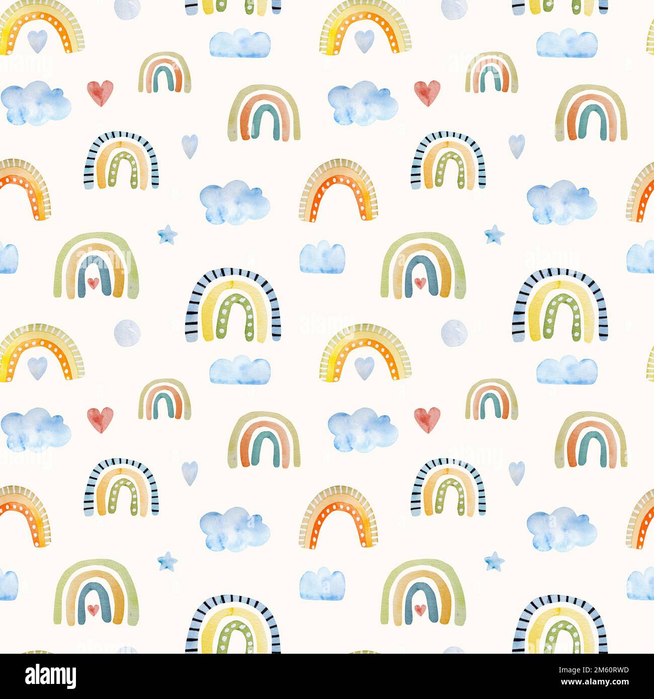 Watercolor rainbow pattern Stock Photo - Alamy