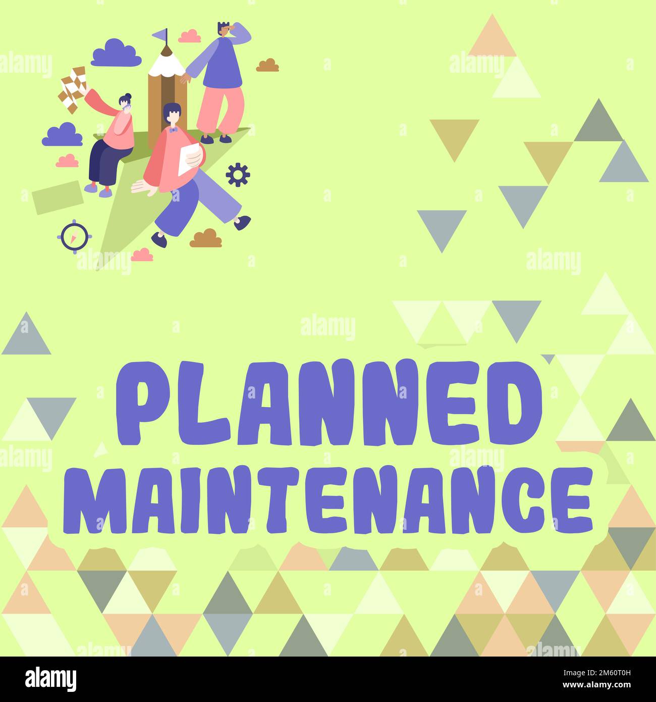 Sign displaying Planned Maintenance. Business idea Check ups to be done ...