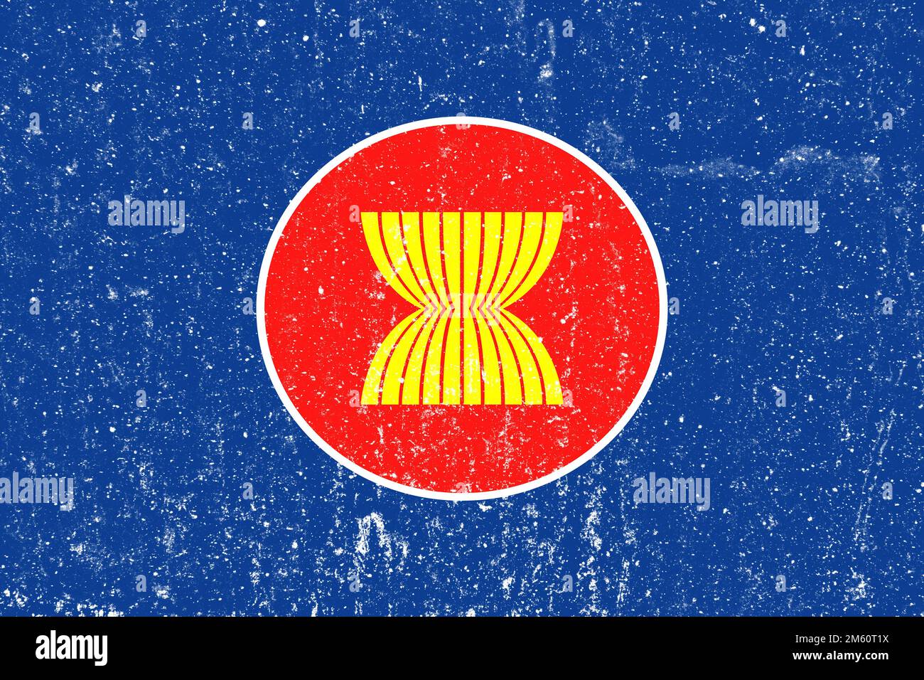 New concept Asean flag White messy wall stucco texture background ...