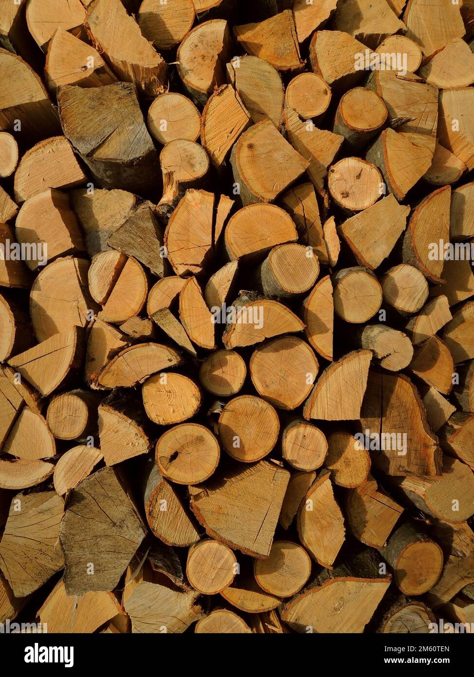 Red Oak Firewood Stacked Vertical Background Stock Photo - Alamy
