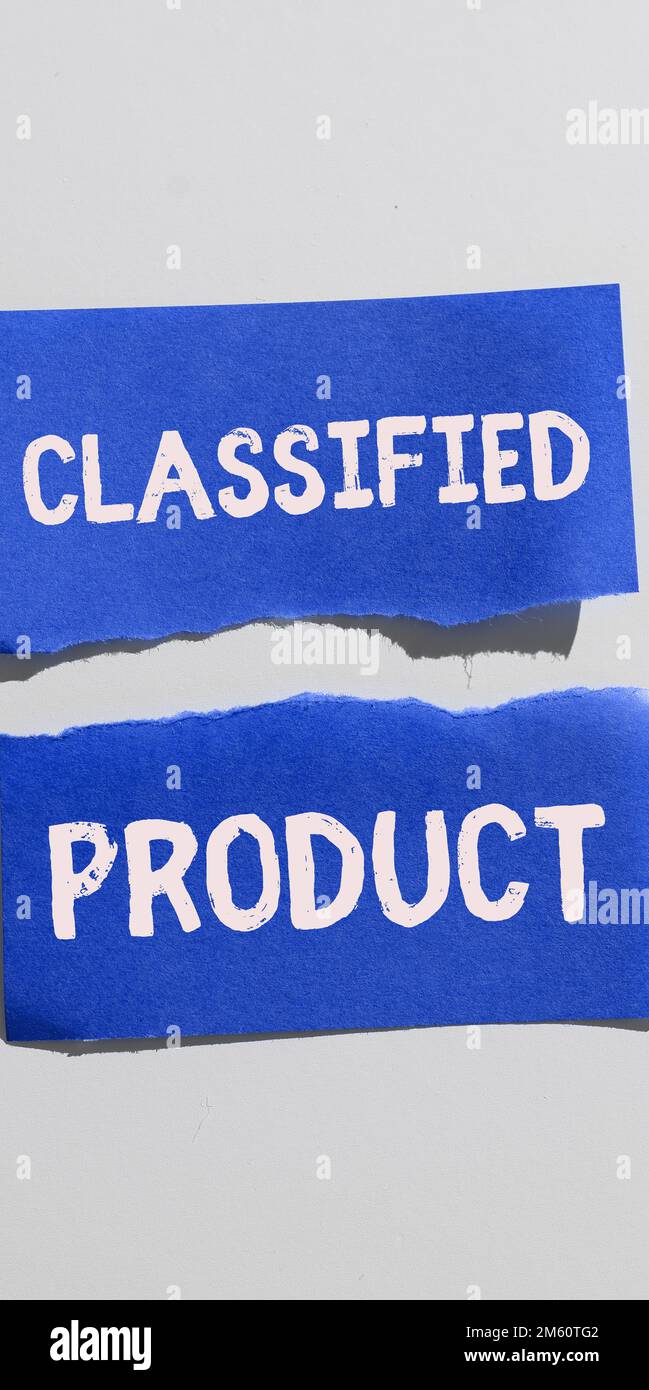 Inspiration showing sign Classified Product. Internet Concept Sensitive ...