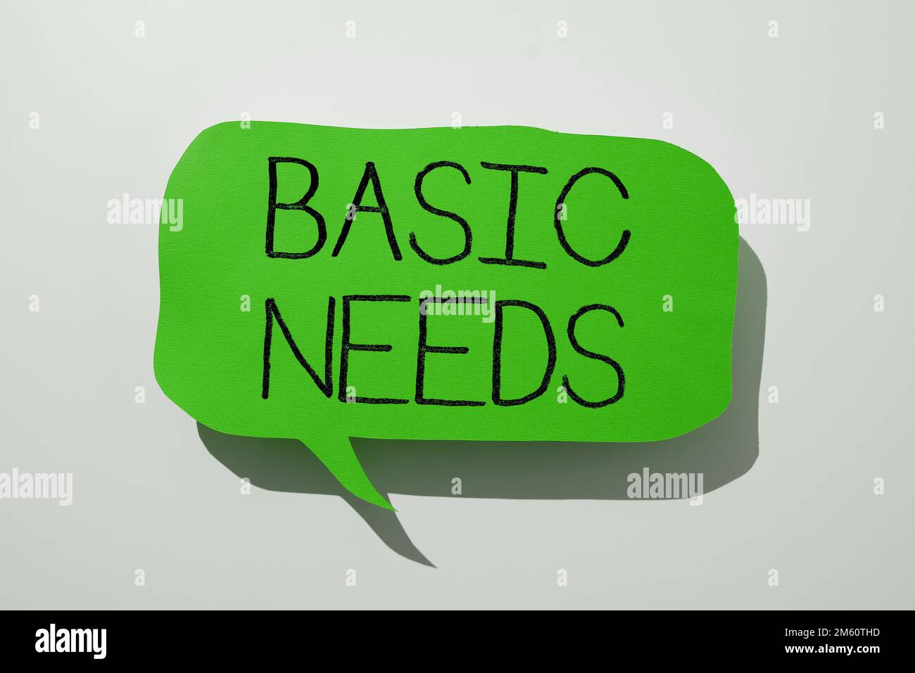 Text caption presenting Basic Needs. Business idea something that you ...