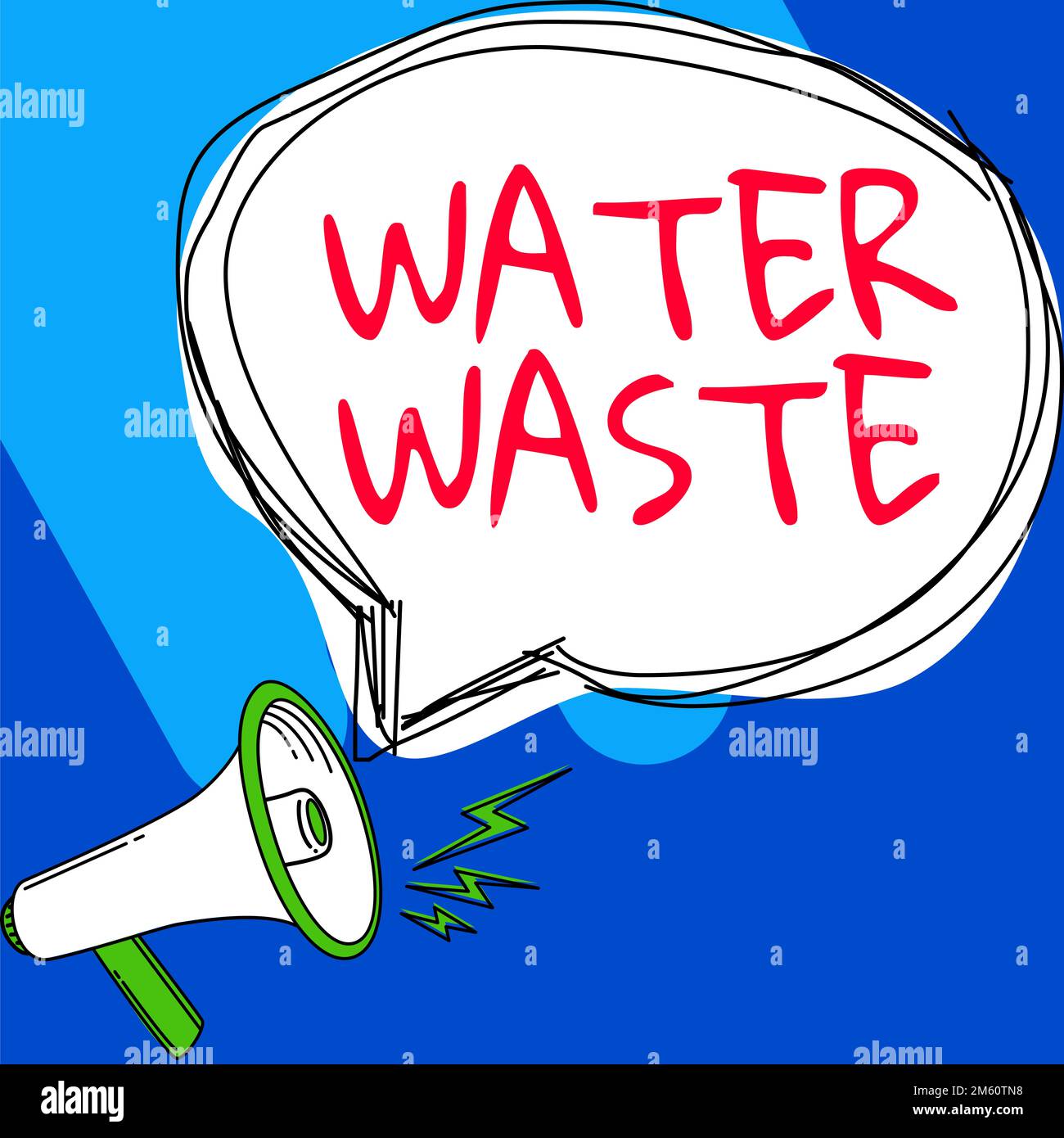 Sign displaying Water Waste. Word Written on liquid that has been used ...