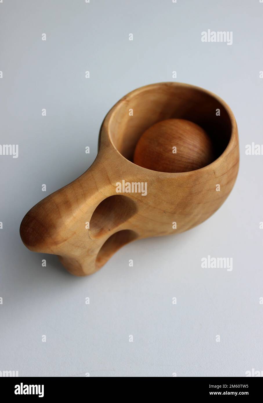 Bushcraft Wooden Tableware. Handmade Wooden Kuksa With A Wood Ball ...