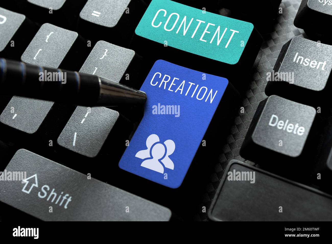 Text caption presenting Content Creation. Business approach ...
