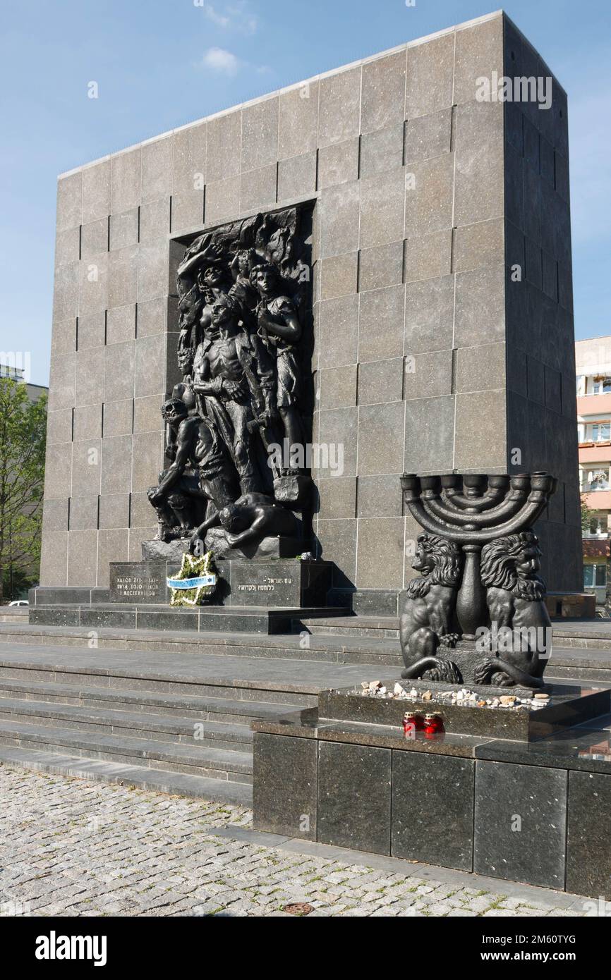 A monument to the Ghetto Heroes in Warsaw, Poland on a sunny day Stock ...