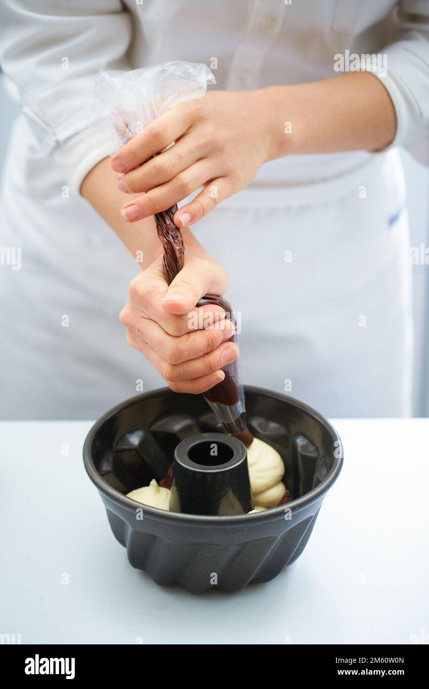 Close-up of chef hands, bread making process Stock Photo - Alamy