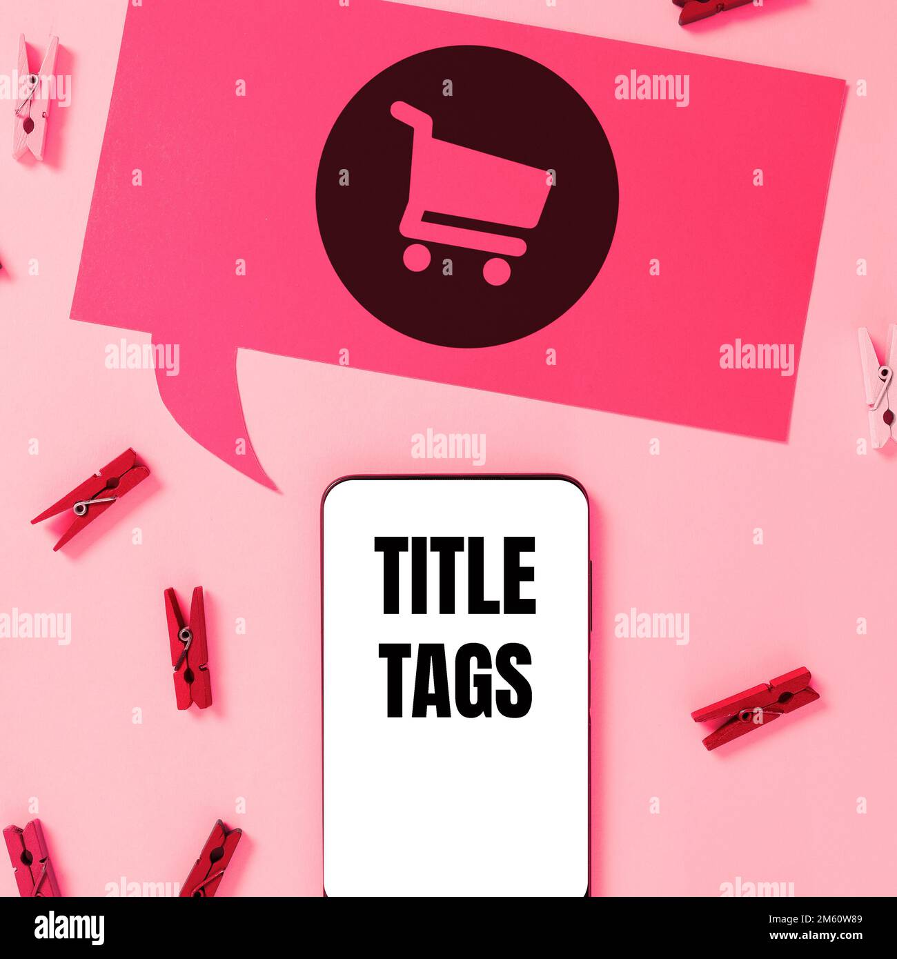 Text caption presenting Title Tags. Business showcase the HTML element ...