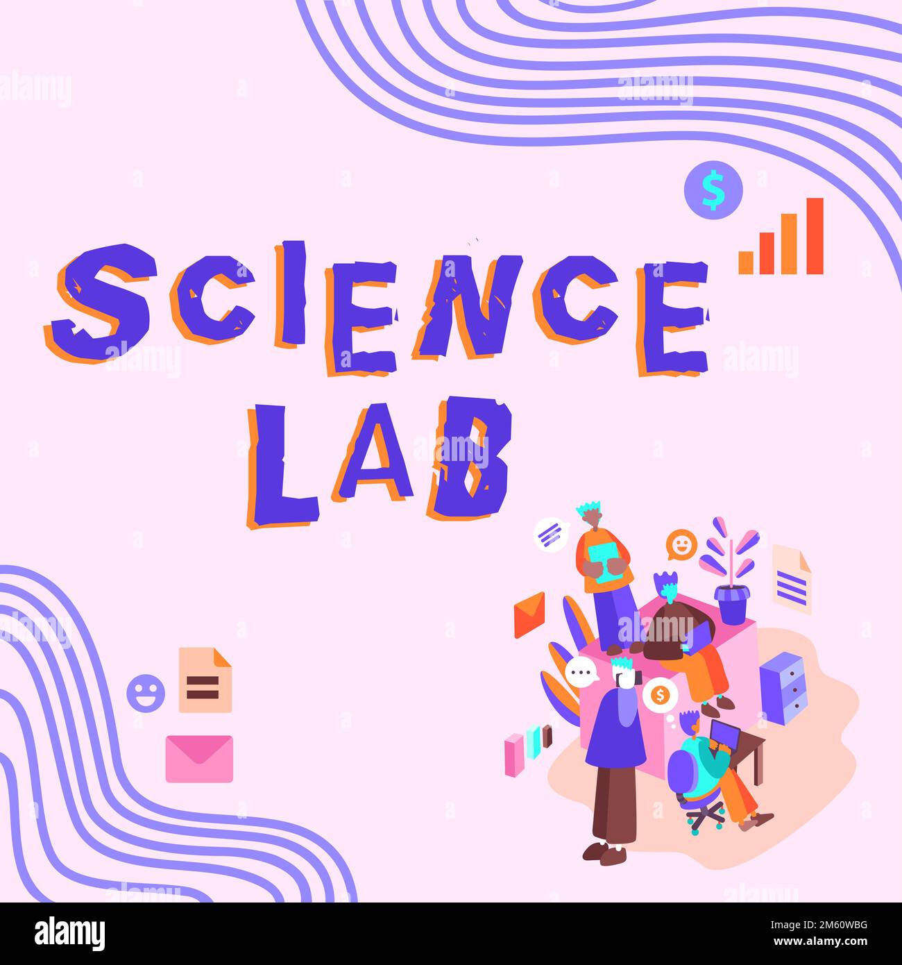 Sign displaying Science Lab. Word for special facility where ...