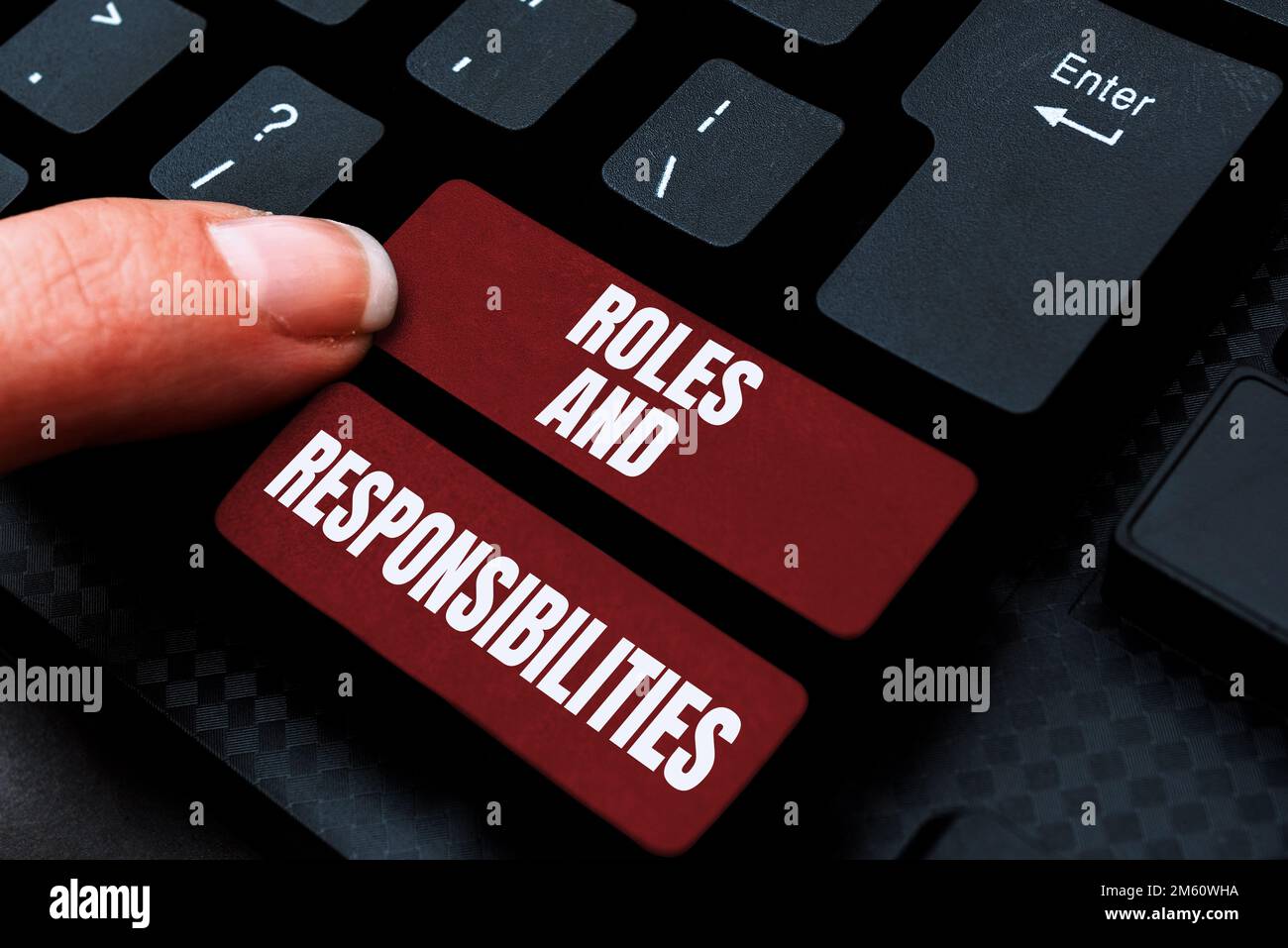 Text sign showing Roles And Responsibilities. Business concept Business ...