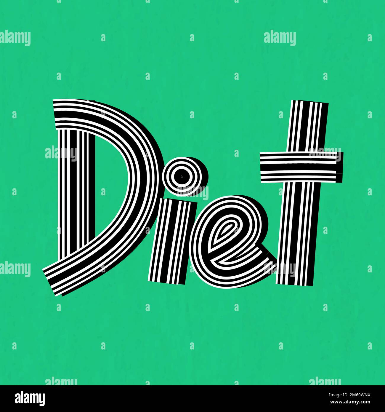 Health word diet vector line font retro typography handwritten Stock ...