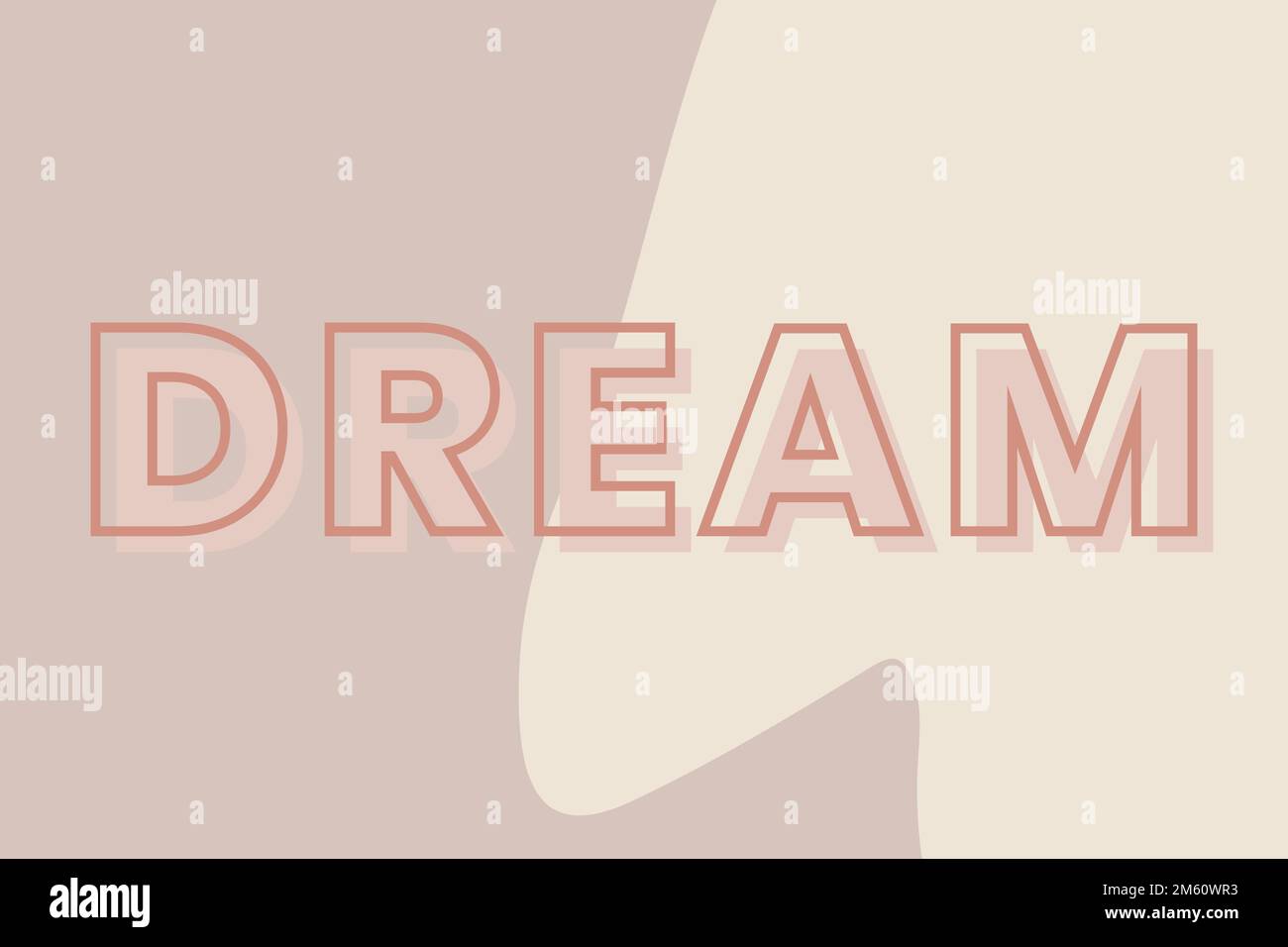Dream typography on a brown and beige background vector Stock Vector ...