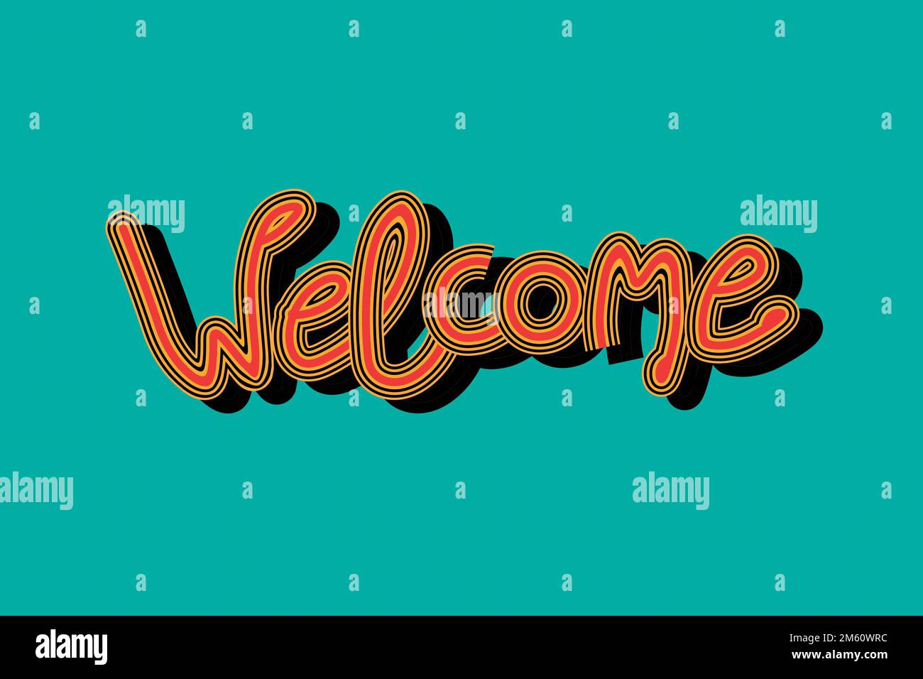 Vintage colorful Welcome vector cursive font wallpaper Stock Vector ...