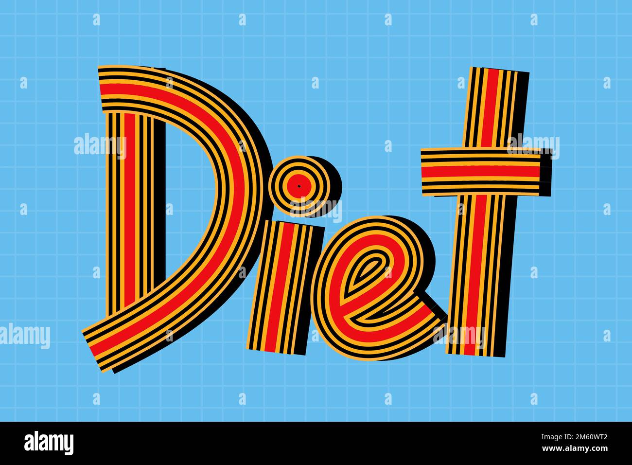 Retro doodle vector diet word concentric font typography Stock Vector ...