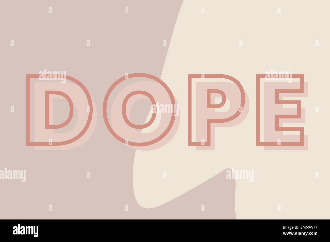 Dope typography on a brown and beige background vector Stock Vector ...