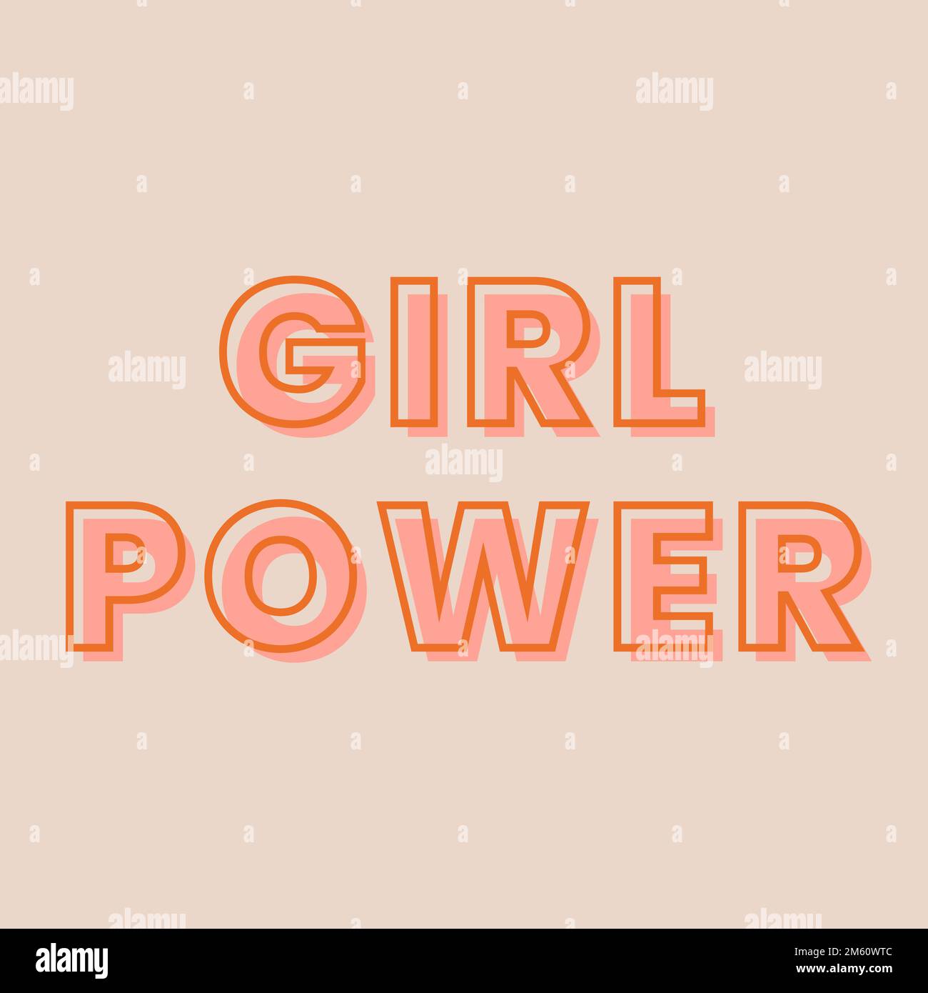 Girl power typography on a pastel peach background vector Stock Vector ...
