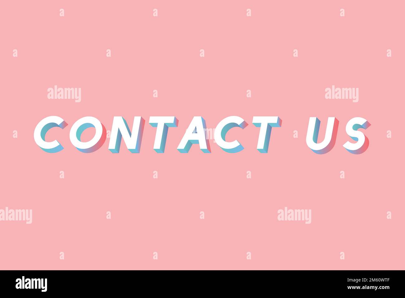 Isometric contact us lettering vector italic font typography Stock ...